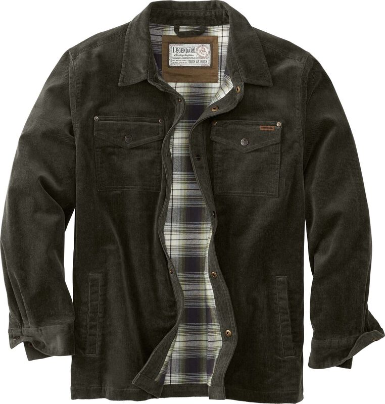 Men's Touch As Buck Flannel Lined Corduroy Shirt Jacket